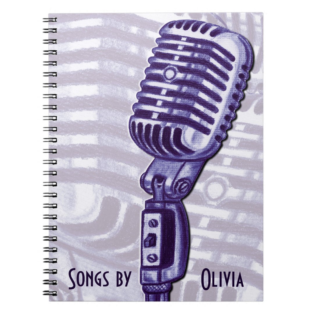 Vintage Microphone Personalized Lyric Book | Zazzle