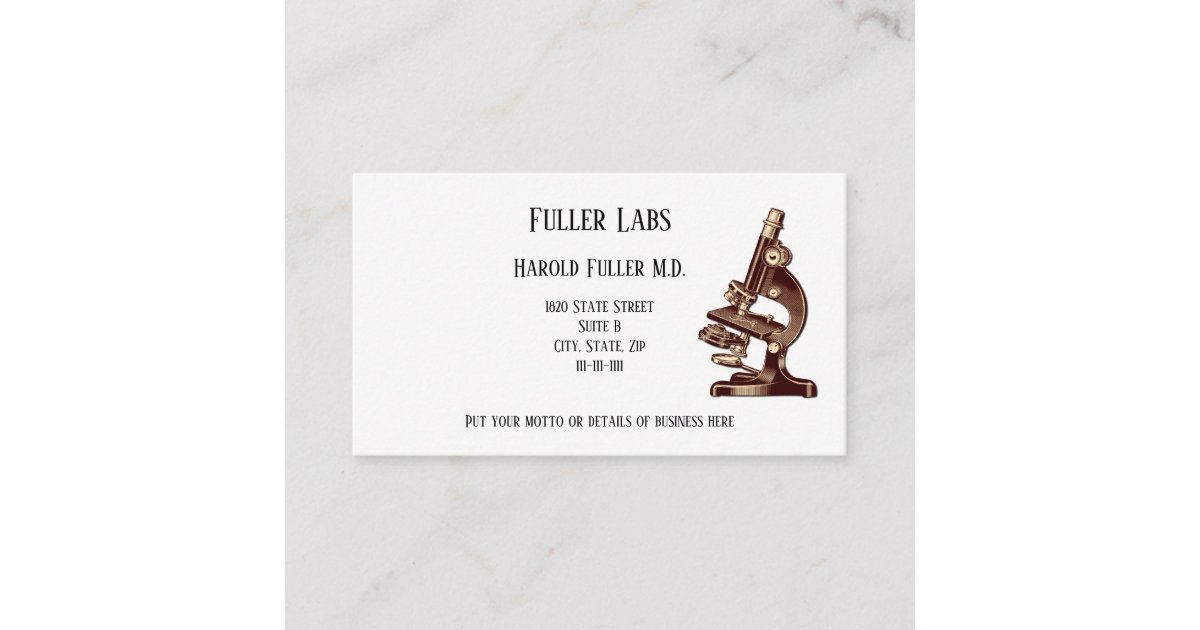 Vintage Microscope Business Card | Zazzle
