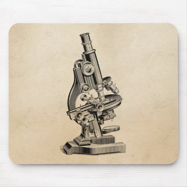 Vintage Microscope Illustration Retro Steampunk Mouse Pad | Zazzle