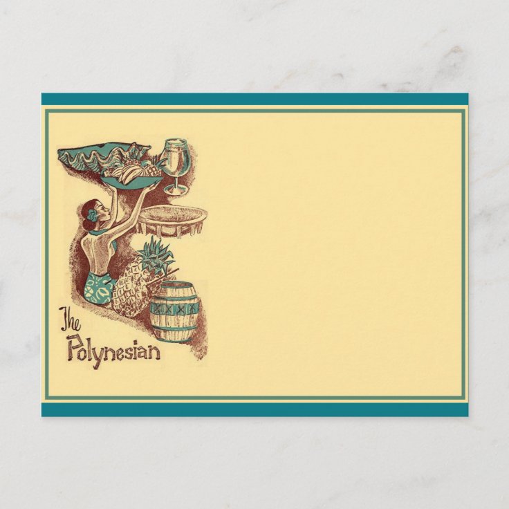 Vintage Mid-century Tiki Postcard | Zazzle