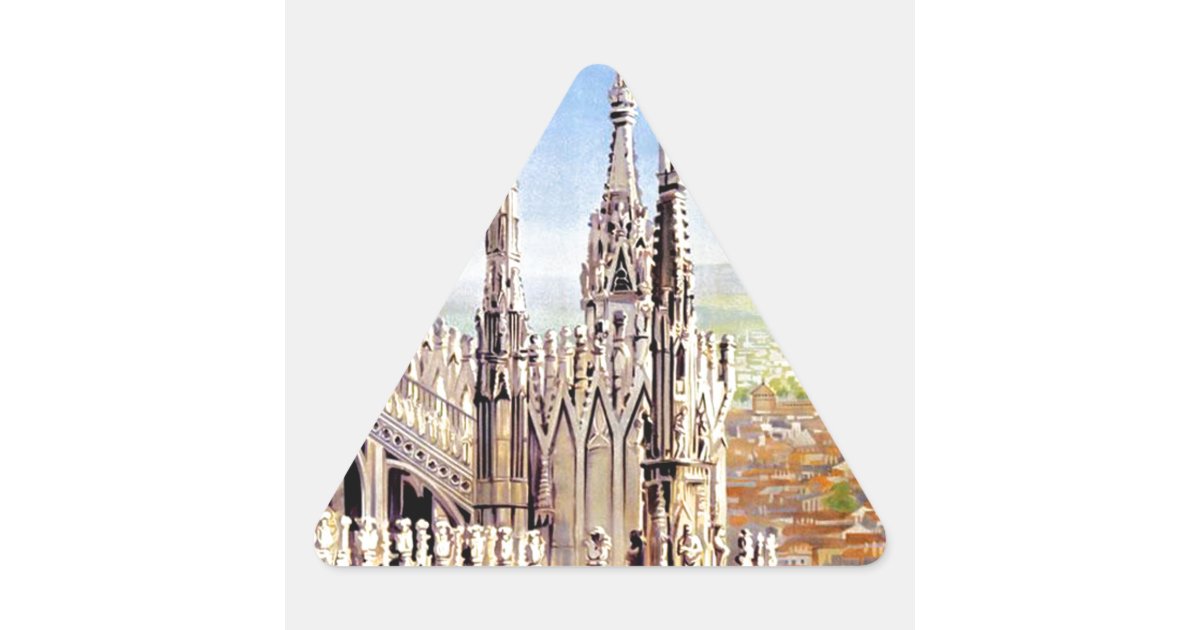 Vintage Milano Travel Triangle Sticker | Zazzle