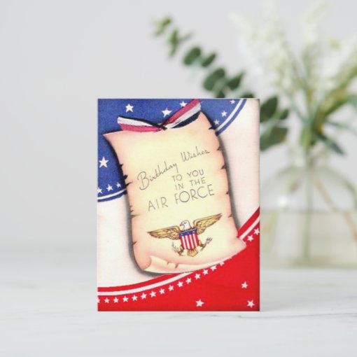 Vintage Military Air Force Birthday Postcard | Zazzle