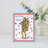 Vintage Military Happy Birthday Soldier Postcard | Zazzle