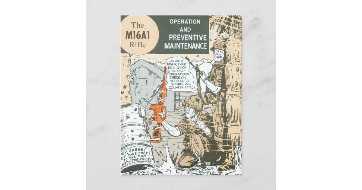 Vintage Military Rifle maintenance Postcard | Zazzle