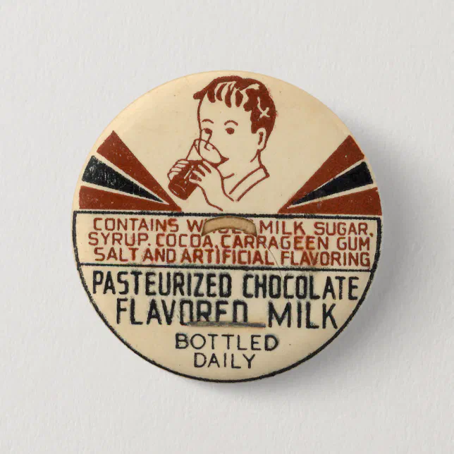 Vintage Milk Bottle Cap Button | Zazzle