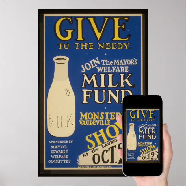 Vintage Milk Poster | Zazzle