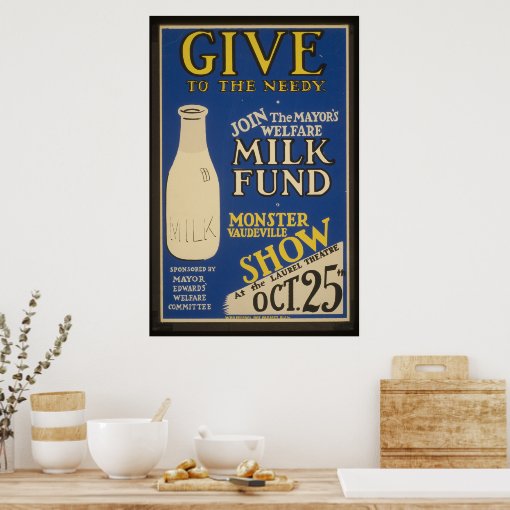 Vintage Milk Poster | Zazzle