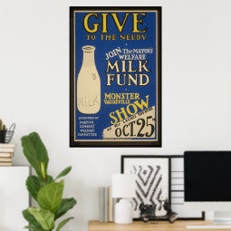 Vintage Milk Poster | Zazzle