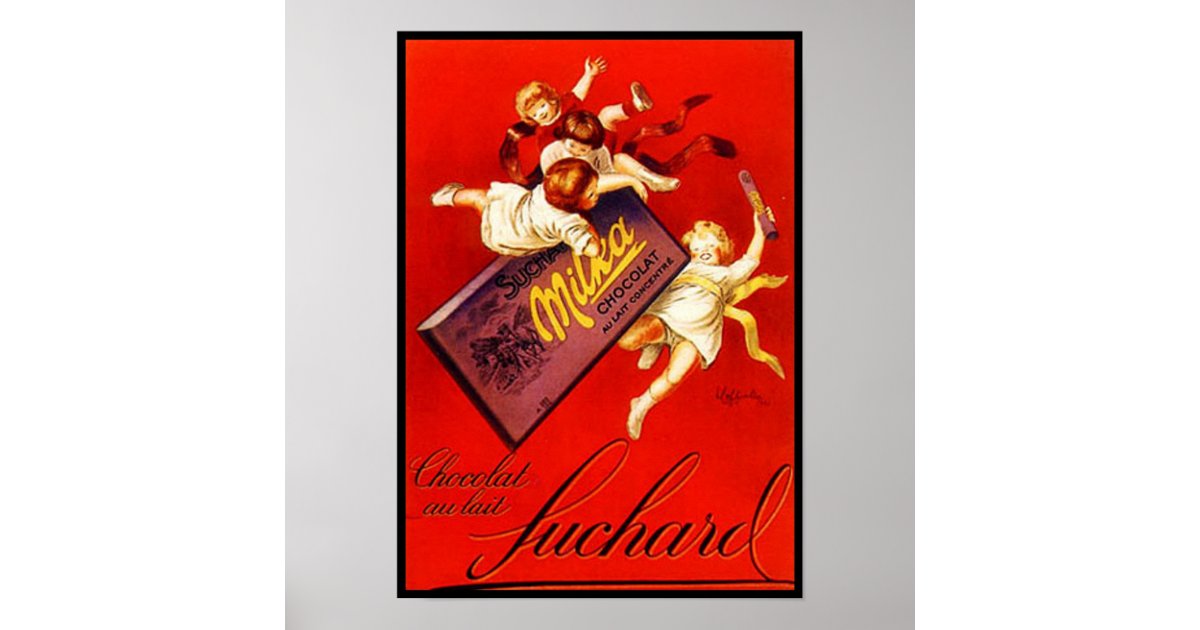 Vintage Milka Chocolate Ad Poster | Zazzle