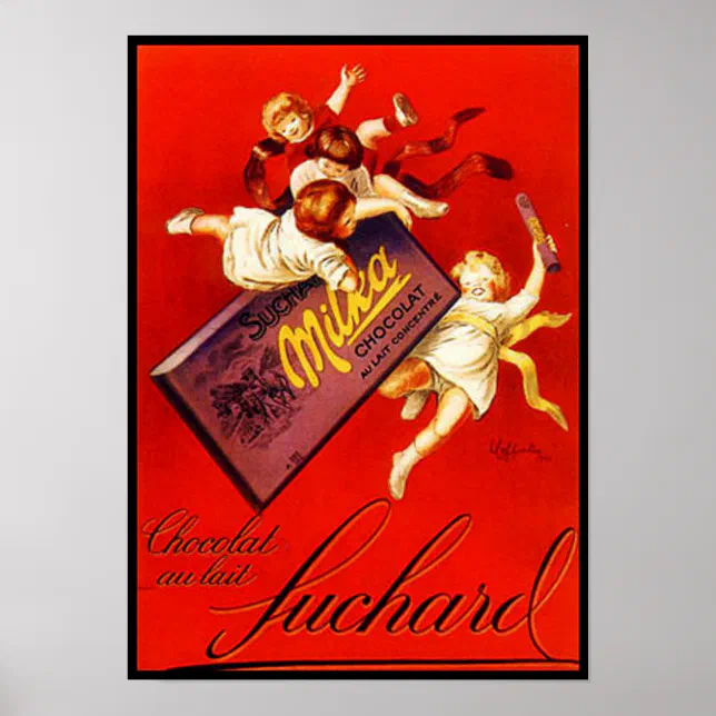 Vintage Milka Chocolate Ad Poster | Zazzle