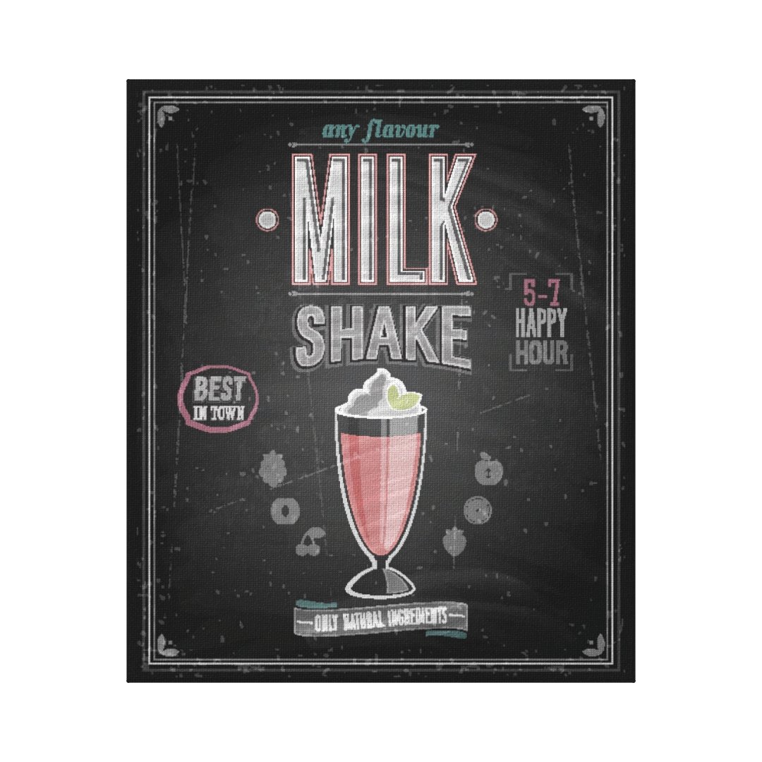 Vintage MilkShake Poster - Chalkboard Canvas Print | Zazzle