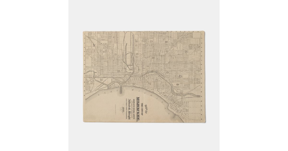 Vintage Milwaukee, Wisconsin Map Doormat | Zazzle