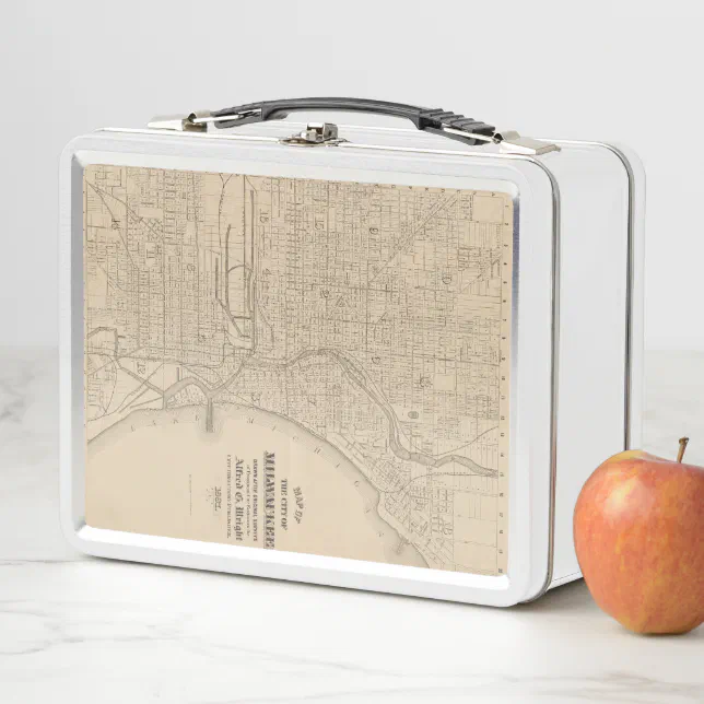 Vintage Milwaukee, Wisconsin Map Metal Lunch Box | Zazzle