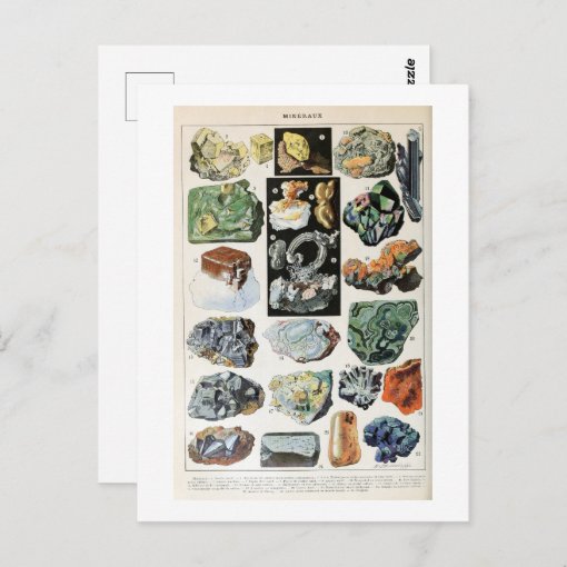 Vintage Minerals Rocks Geology Postcard | Zazzle