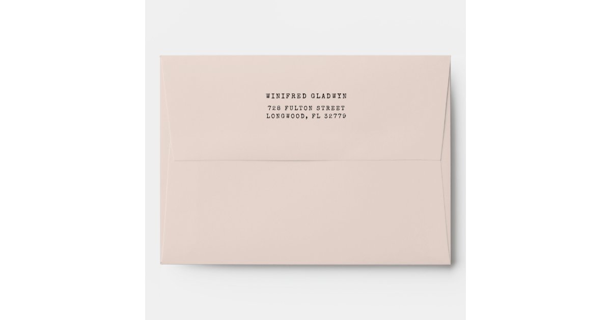 Vintage minimalist typewriter light pink envelope | Zazzle