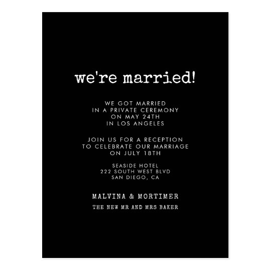 Vintage minimalist typewriter wedding announcement postcard | Zazzle.com