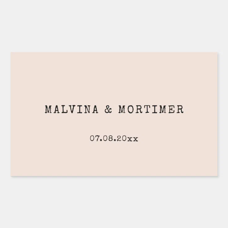 Vintage minimalist typewriter wedding rectangular sticker | Zazzle