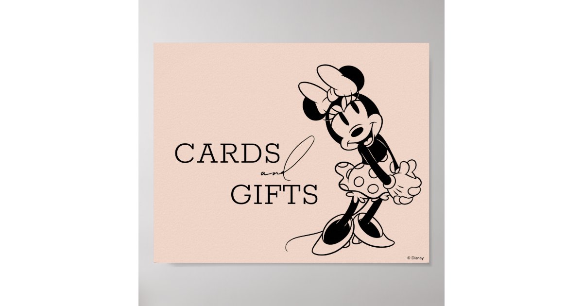Vintage Minnie Mouse Cards and Gifts Baby Shower Poster | Zazzle
