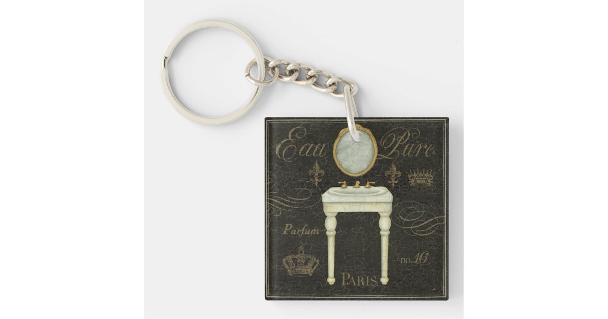 Vintage Mirror and Sink Keychain | Zazzle