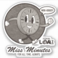 Vintage Miss Minutes Graphic Sticker | Zazzle