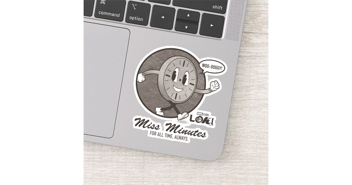 Vintage Miss Minutes Graphic Sticker | Zazzle