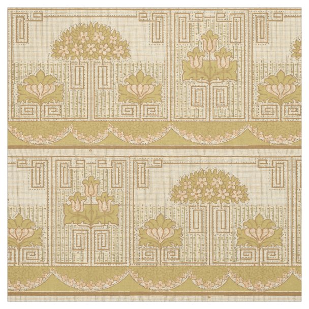 Vintage Victorian Era Floral Pattern Fabric | Zazzle