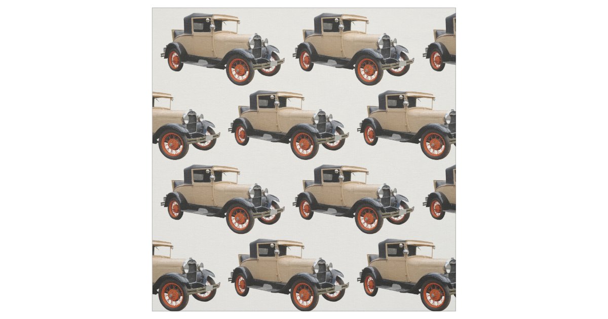 Vintage Model A Classic Car Fabric | Zazzle