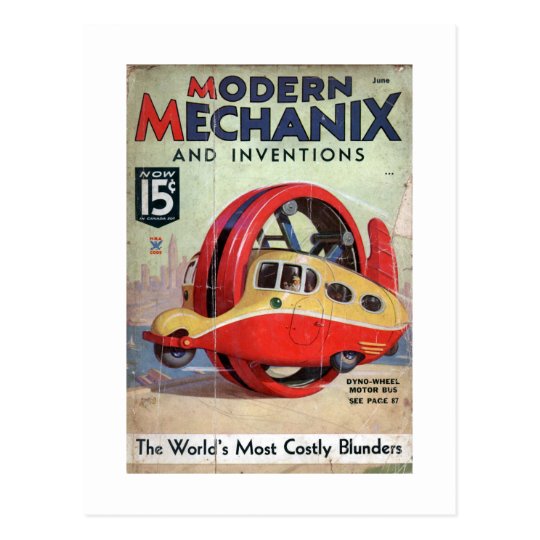 Vintage Modern Mechanix magazine Postcard | Zazzle.com