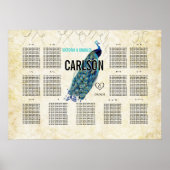 Vintage Modern Peacock Seating Chart | Zazzle