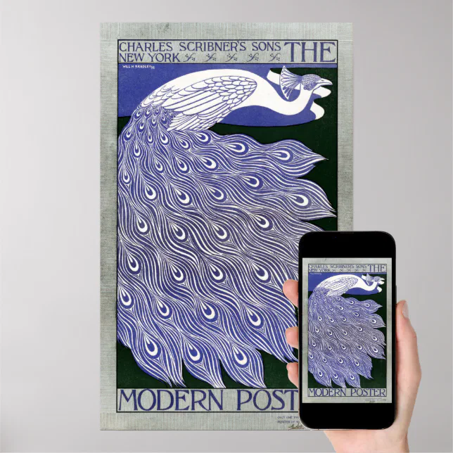 Vintage Modern Poster Peacock Magazine Cover | Zazzle