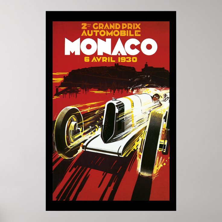 Vintage Monaco Car Road Race Poster | Zazzle