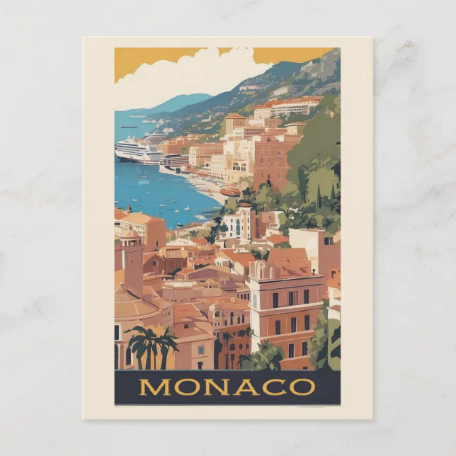 Vintage Monaco Monte Carlo Travel Postcard | Zazzle