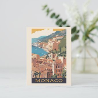 Vintage Monaco Monte Carlo Travel Postcard | Zazzle