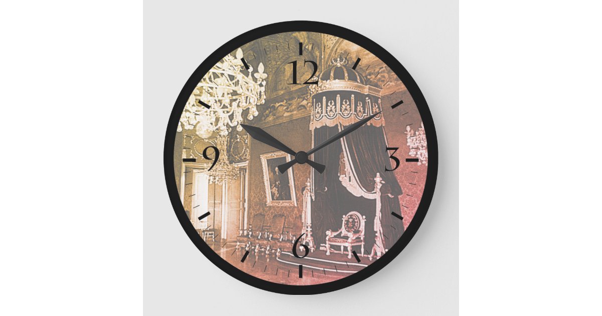Vintage Monaco Prince's palace The Thron Watch Large Clock | Zazzle
