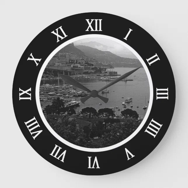 Vintage Monaco Principality The port Wine Label Ho Large Clock | Zazzle
