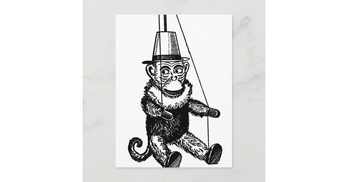Vintage Monkey On A String Postcard | Zazzle