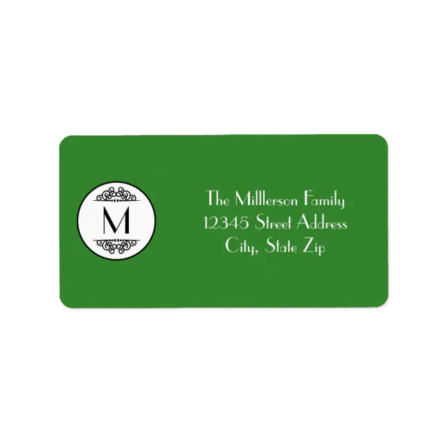 Vintage Monogram - Address Label | Zazzle