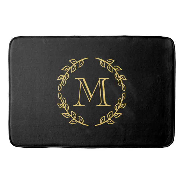 Vintage Monogram Bath Mat | Zazzle