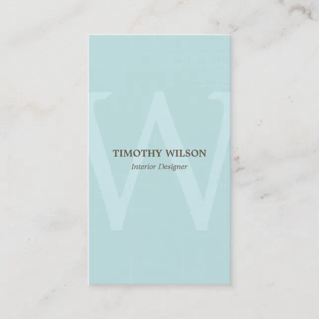 Vintage Monogram Business Cards - Light Blue | Zazzle