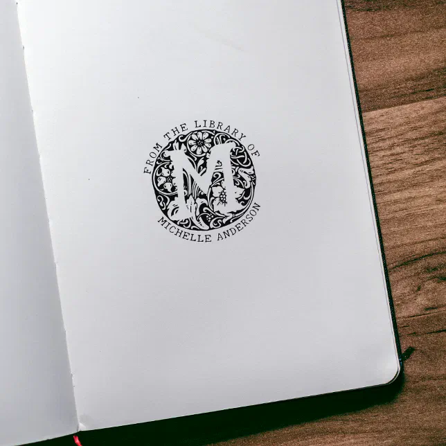 Vintage Monogram Flowers From the Library Of Rubber Stamp | Zazzle