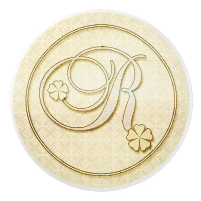 Vintage Monogram Initial Letter R Ceramic Knob | Zazzle