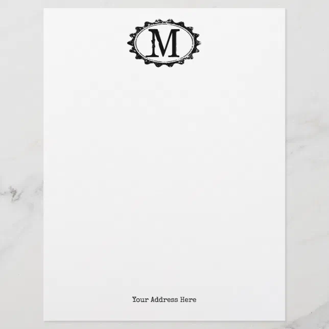 Vintage monogram logo business letterhead template | Zazzle