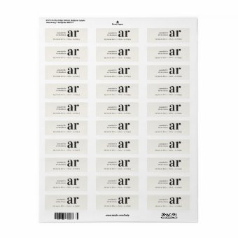 Vintage Monogram Retro Typography Return Address Label | Zazzle