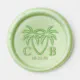 Vintage Monogram Tropical Palm Trees Wedding Wax Seal Sticker | Zazzle