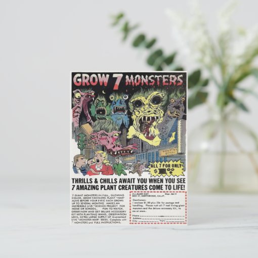 Vintage Monsters Mail Order Advertisement Postcard | Zazzle