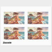Vintage Monterey Coastline Californian Tourism USA Rectangular Sticker ...