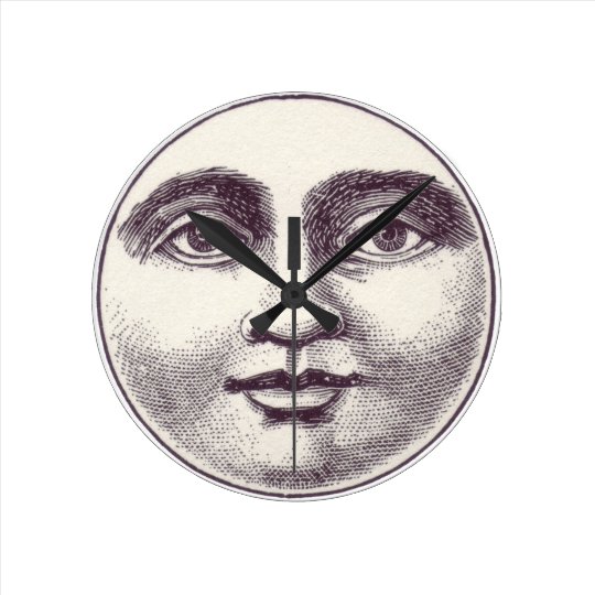 Vintage Moon Face Wall Clock | Zazzle.com