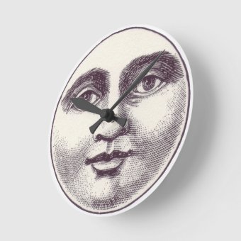 Vintage Moon Face Wall Clock | Zazzle