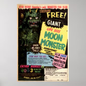 Vintage Moon Monster Advertisement Art Poster | Zazzle