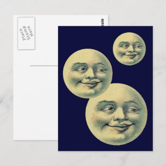 Vintage Moon Postcard | Zazzle